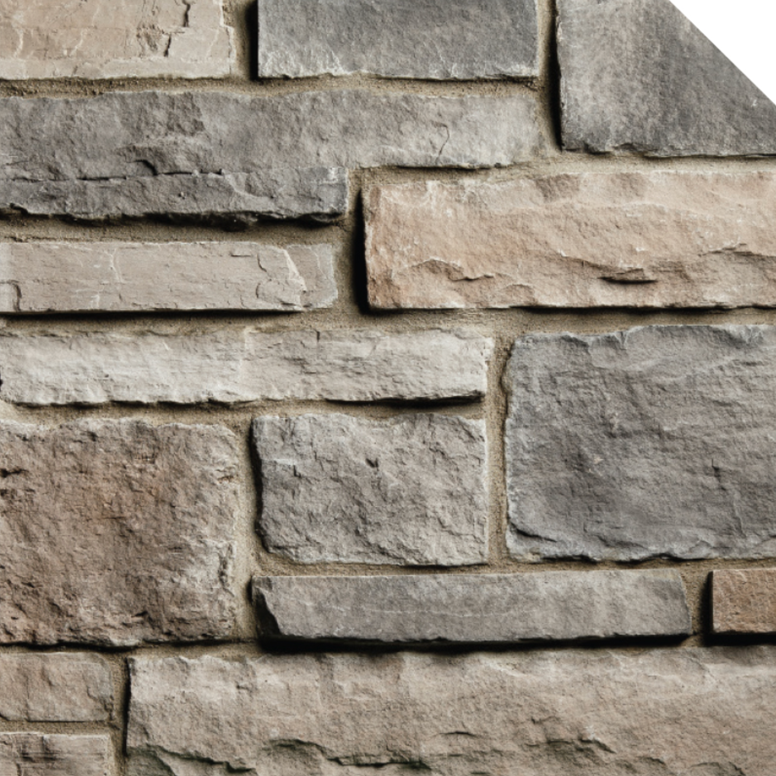 LEDCOB100BLFO - Royal Stones Ledge/Cobble Stone Veneer Flat Black Forest