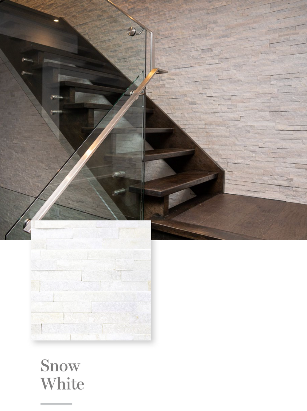 StoneRox Natural Stone Panels - Snow White - Flat