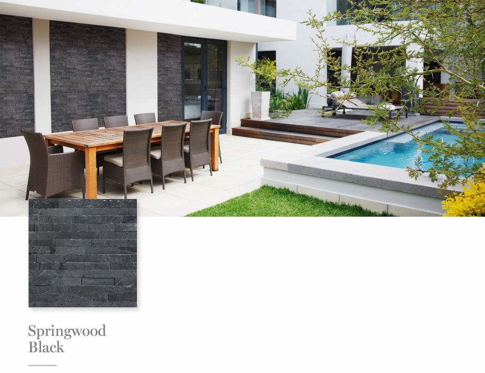StoneRox Natural Stone Panels - Spring Wood Black - Corners